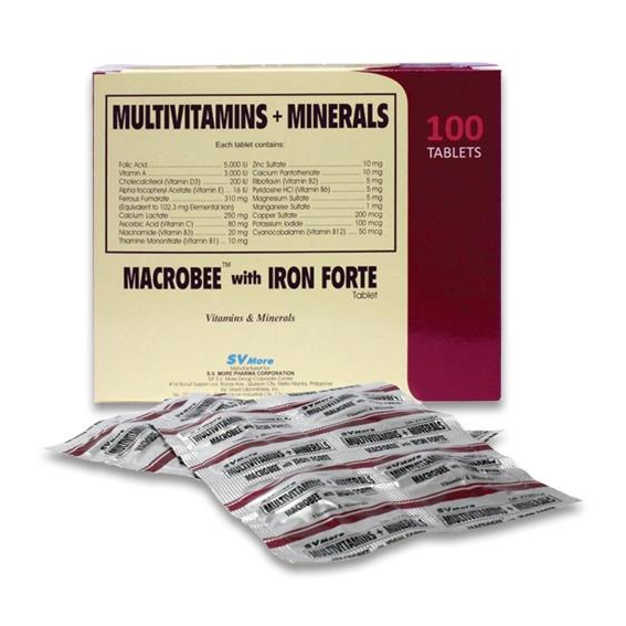MACROBEE WITH IRON FORTE Multivitamins / Minerals / Iron / Folic Acid ...